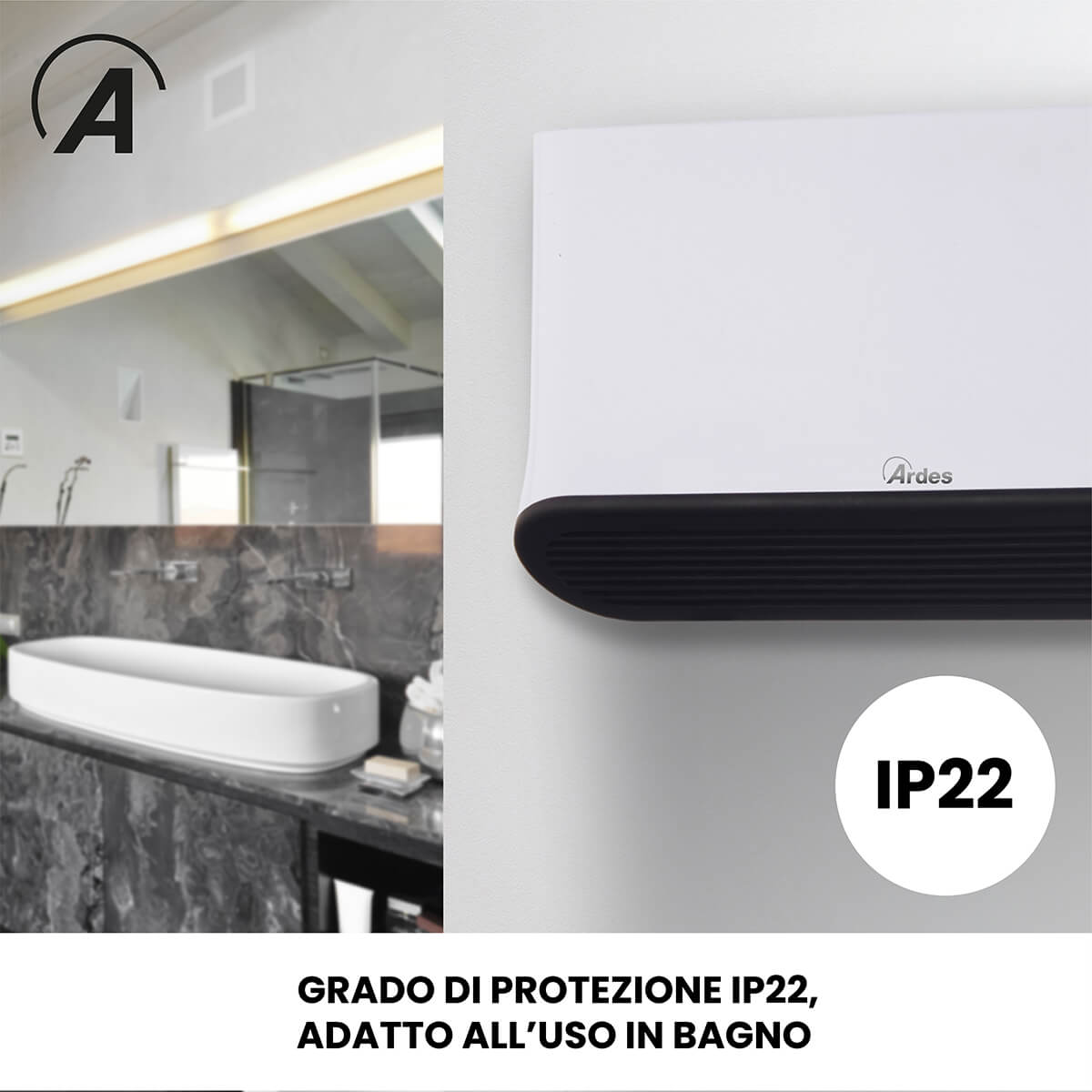 AR4W05P - PARETO FLEX - TERMOVENTILATORE CERAMICO MURALE - Ardes